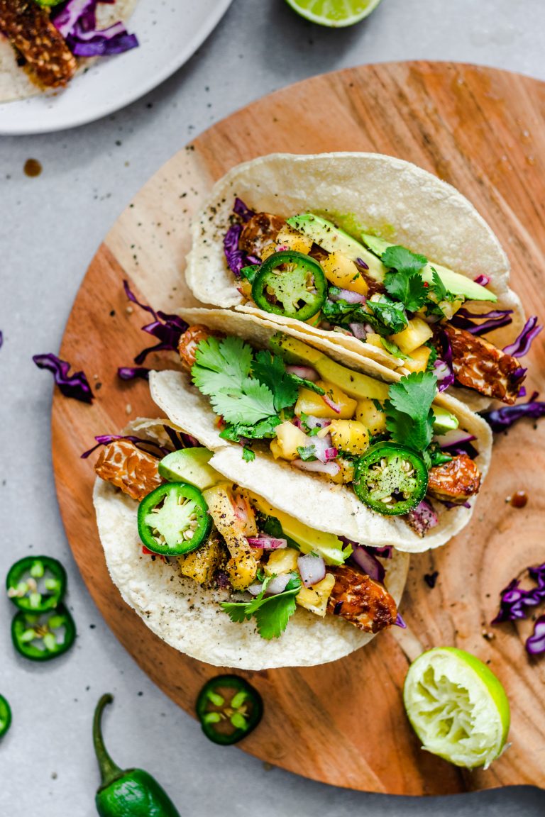 Maple Glazed Tempeh Tacos with Pineapple Salsa | Murielle Banackissa